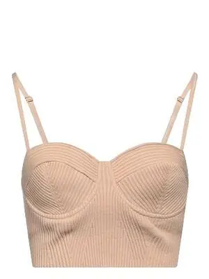 Elisabetta Franchi Knit Crop Top - Beige