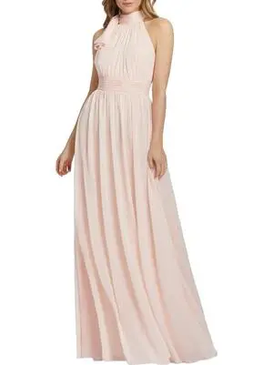 Mac Duggal Chiffon Halter Neck Gown - Blush