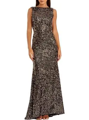 Mac Duggal Mac Duggal Sleeveless Sequin Cowl Back Evening Gown 212