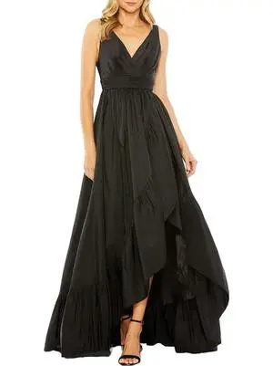 Mac Duggal Sleeveless Taffeta High-low Gown - Black