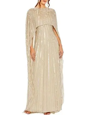 Mac Duggal Mac Duggal Embellished Column Cape Gown 270