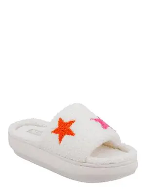 Mia MIA Huggie Platform Sandal White/ Pink Tripple Stars
