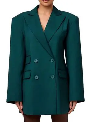 Naked Wardrobe Oversized Blazer Dress - Deep Teal