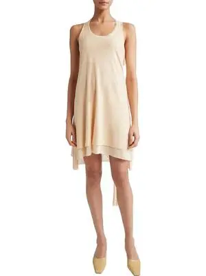 SETCHU Tiered Sheer Tank Minidress - Beige