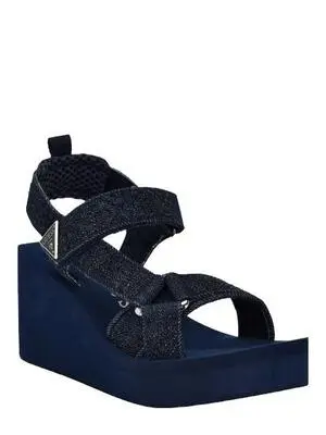 Guess GUESS Dawsin Platform Wedge Sandal Dark Blue