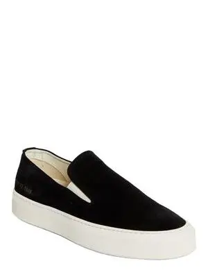 COMMON PROJECTS Suede Slip-on Sneakers - 7506 Black/ White Sole