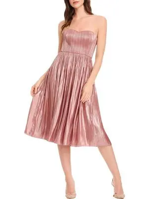 Dress The Population Tovah Strapless Fit & Flare Dress - Rose