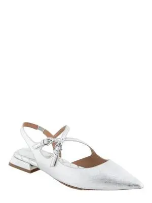Aerosoles Napoli Pointed Toe Slingback Flat - S03 Silver Met Tx P