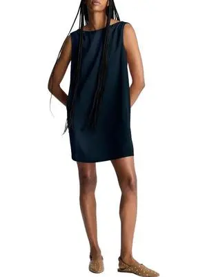 KENNETH COLE Kenneth Cole Sleeveless Shift Dress With Open Back Dark Navy