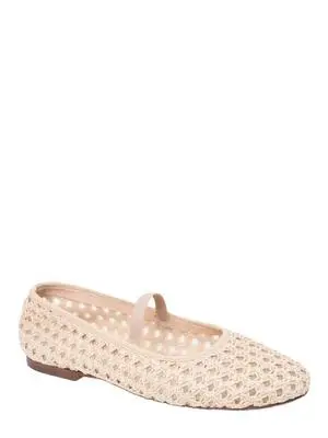 PATRICIA GREEN Patricia Green Monaco Raffia Mary Jane Ballet Flat Natural