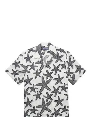Vilebrequin Charli Camp-collar Printed Linen Shirt - White