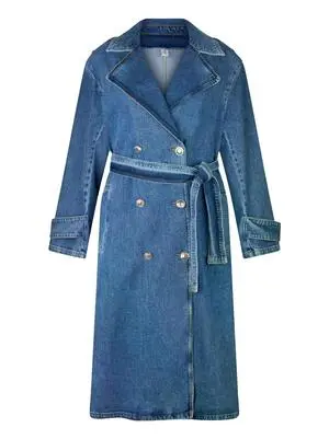 Liu Jo Denim Trench Coat - Blue