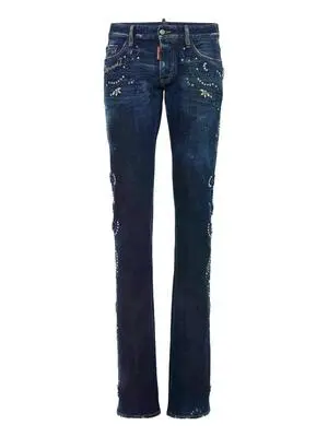 Dsquared2 Rhinestone-embellished Slim Jeans - Blue