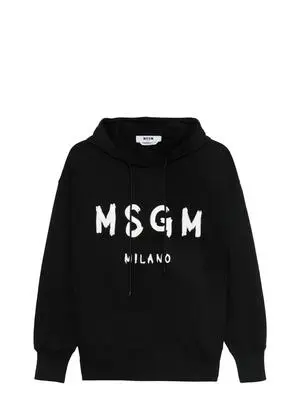 MSGM Logo-print Hoodie - Black