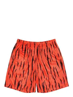Supreme Small Box Baggy Mesh 'tiger' Short - Orange