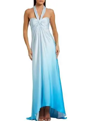 Mac Duggal Charmeuse Ombre Gown - Blue Ombre