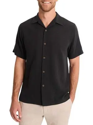 Tommy Bahama Maui Border Short Sleeve Silk Button-up Shirt - Black