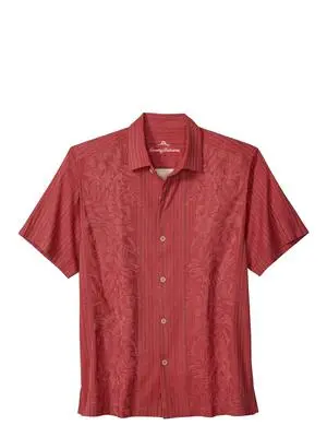 Tommy Bahama Maui Border Short Sleeve Silk Button-up Shirt - Deep Havana