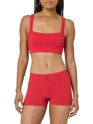 FLORENCE BY MILLS Florence By Mills Softie Seamless Rib Shorts Scarlet