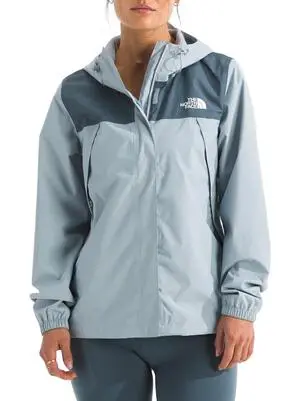 The North Face Antora Waterproof Hooded Rain Jacket - Frost Grey/granite Grey