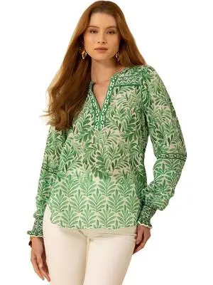 Hale Bob Cheyenne Voile Top - Green