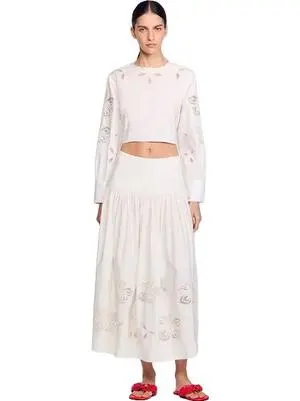 SANDRO Sandro Poplin Crop Top