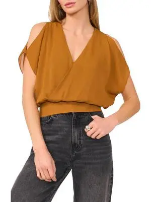 1.State Drape Cold Shoulder Top - Cathay Spice