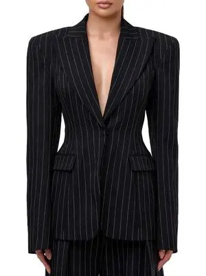 NAKED WARDROBE Naked Wardrobe Pinstripe Longline Blazer