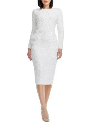 Dress The Population Emmalyn Sequin Body-con Cocktail Dress - White