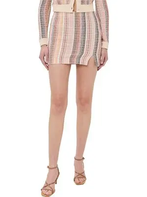 Missoni Striped Tweed Mini Skirt - Multi Brown/pink/cream Tones