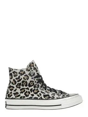 CONVERSE Chuck 70 Hi Leopard Print Sneakers - Egret/light Fawn/black