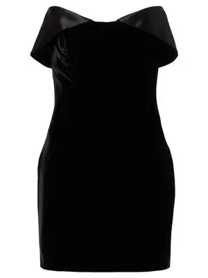 MUGLER Velvet Minidress - Black