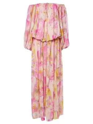 Blumarine Floral Georgette Gown - Pink