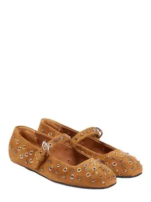 Dorothee Schumacher Suede Mary Jane Flats - Brown