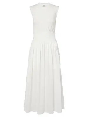 TOTEME Cotton Jersey Midi Dress - White