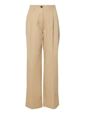 TOTEME Cotton Wide-leg Trousers - Beige