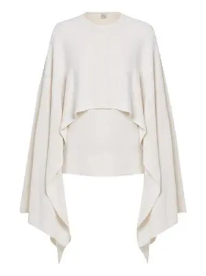 TOTEME Knitted Silk Cape - Beige
