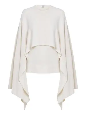 TOTEME Knitted Silk Cape - Beige