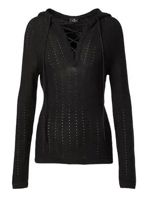 Etro Hooded Silk-blend Sweater - Black