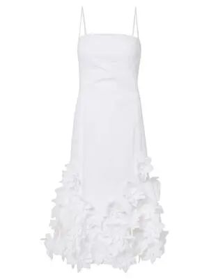 Simkhai Bella Floral-appliqué Cotton Midi Dress - White