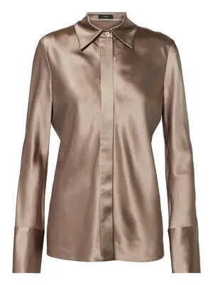 JOSEPH Joseph Brunel Silk Satin Blouse Neutrals