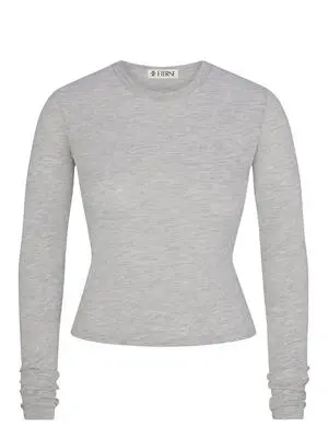 Eterne Fitted Long-sleeve T-shirt - Heather Grey