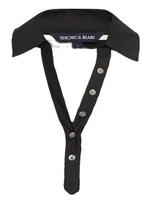 Veronica Beard Kearney Short-Sleeve Polo Tee Whiteblack