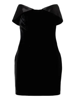 MUGLER Velvet Mini Dress - Black