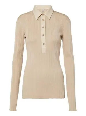 TOTEME Jersey Polo Sweater - Beige