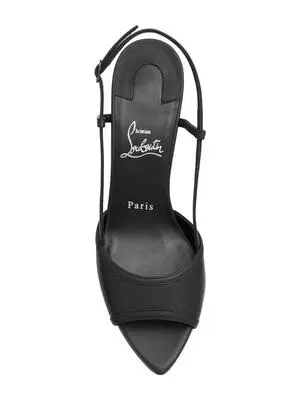 CHRISTIAN LOUBOUTIN 80mm Miss Z Leather Slingback Sandals - Black