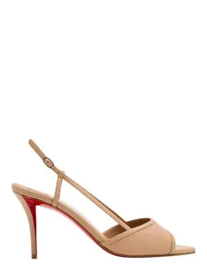 CHRISTIAN LOUBOUTIN 80mm Miss Z Leather Slingback Sandals - Blush
