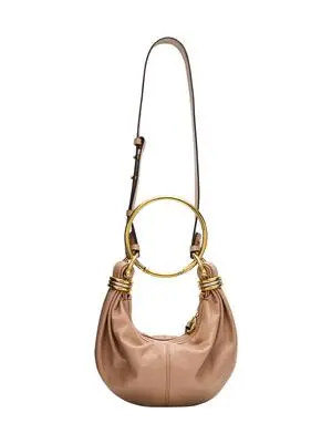 Chloé Mini Bracelet Grained Leather Shoulder Bag - Woodrose