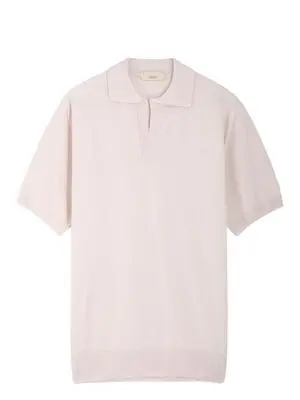 AURELIEN Wool Polo Shirt Ecru