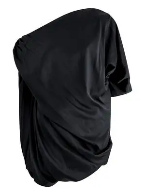 Dries Van Noten Calant Draped Satin Top - Black